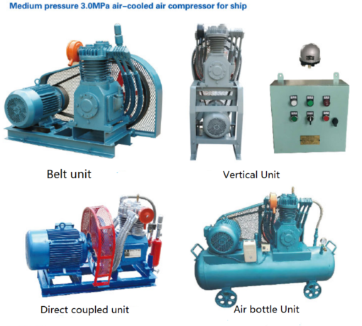 Marine air compressor 1.0Mpa 3.0Mpa pressure for ship using