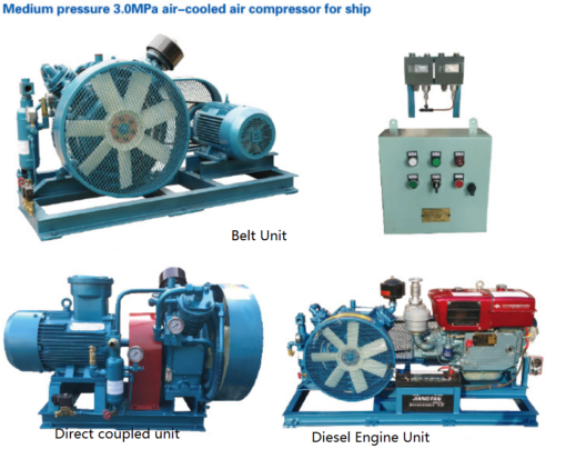 Marine air compressor 1.0Mpa 3.0Mpa pressure for ship using
