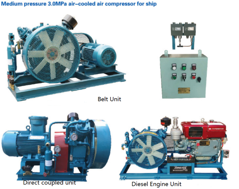 Marine air compressor 1.0Mpa 3.0Mpa pressure for ship using